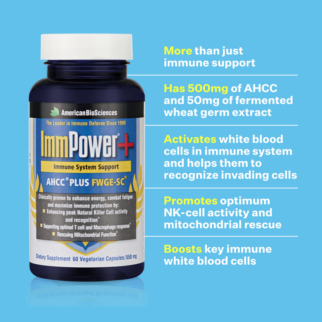 Buy ImmPower® PLUS AHCC® Immune System Support Online - The Harmony Company
